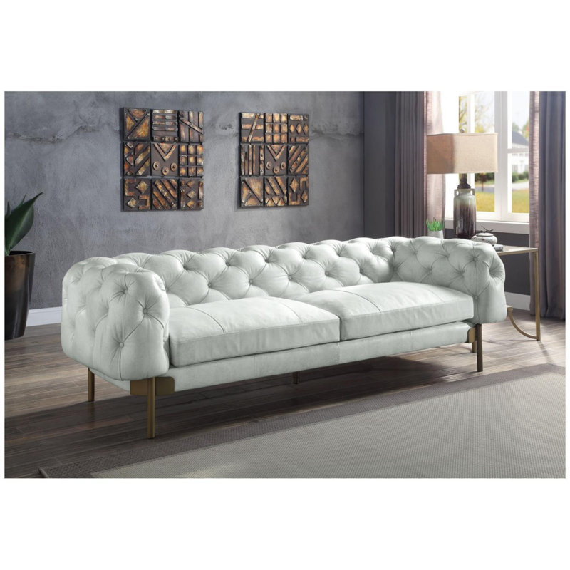 White leather couch wayfair store